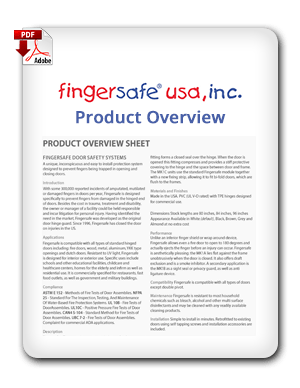 Product Specifications | Fingersafe® USA - Finger Guards